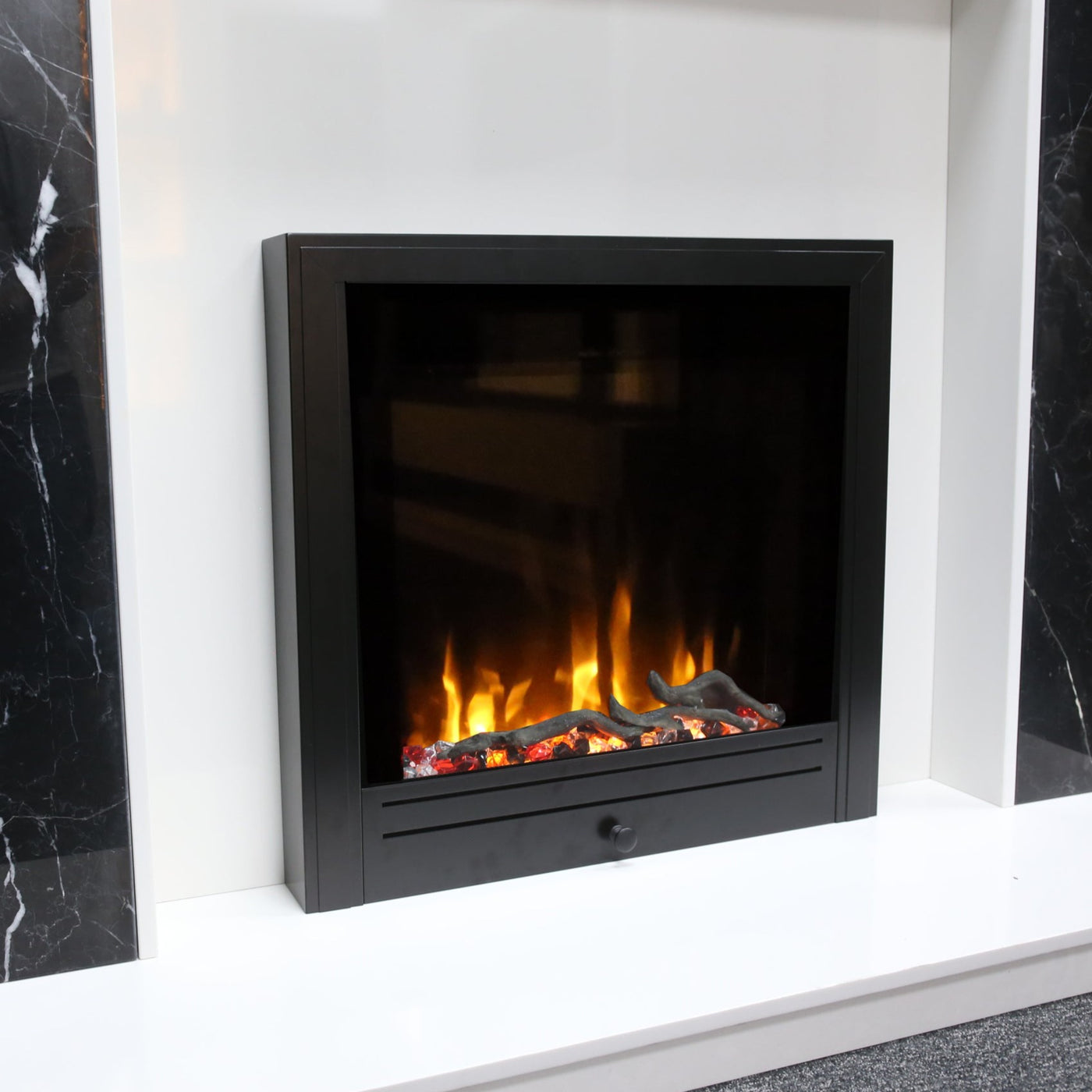 Ezee Glow Pulse Widescreen Black Inset Electric Fire With Metal Trim ...