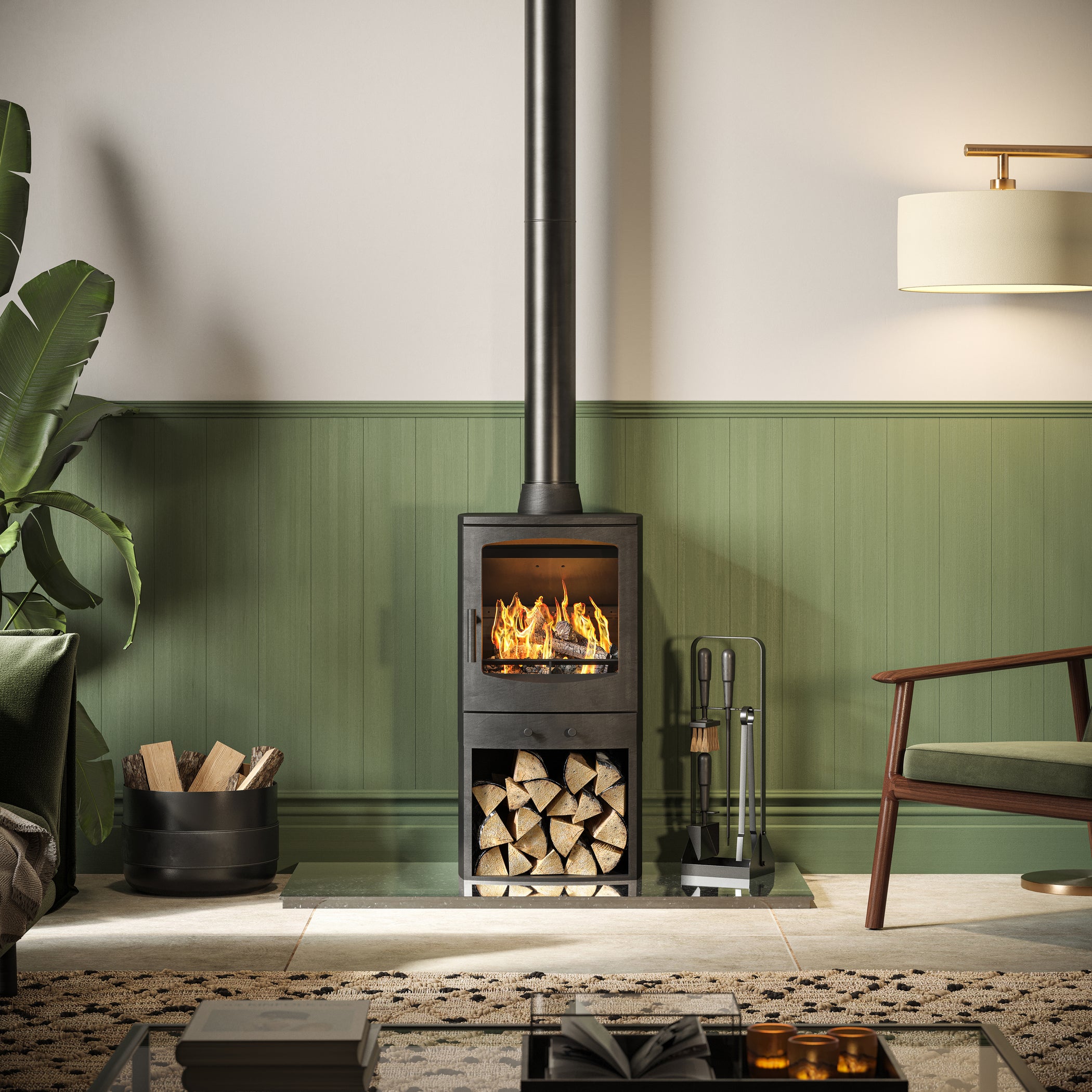 Mazona Eco Crewe 5kW Stove, Multifuel, Woodburning, Log Store, Freesta ...