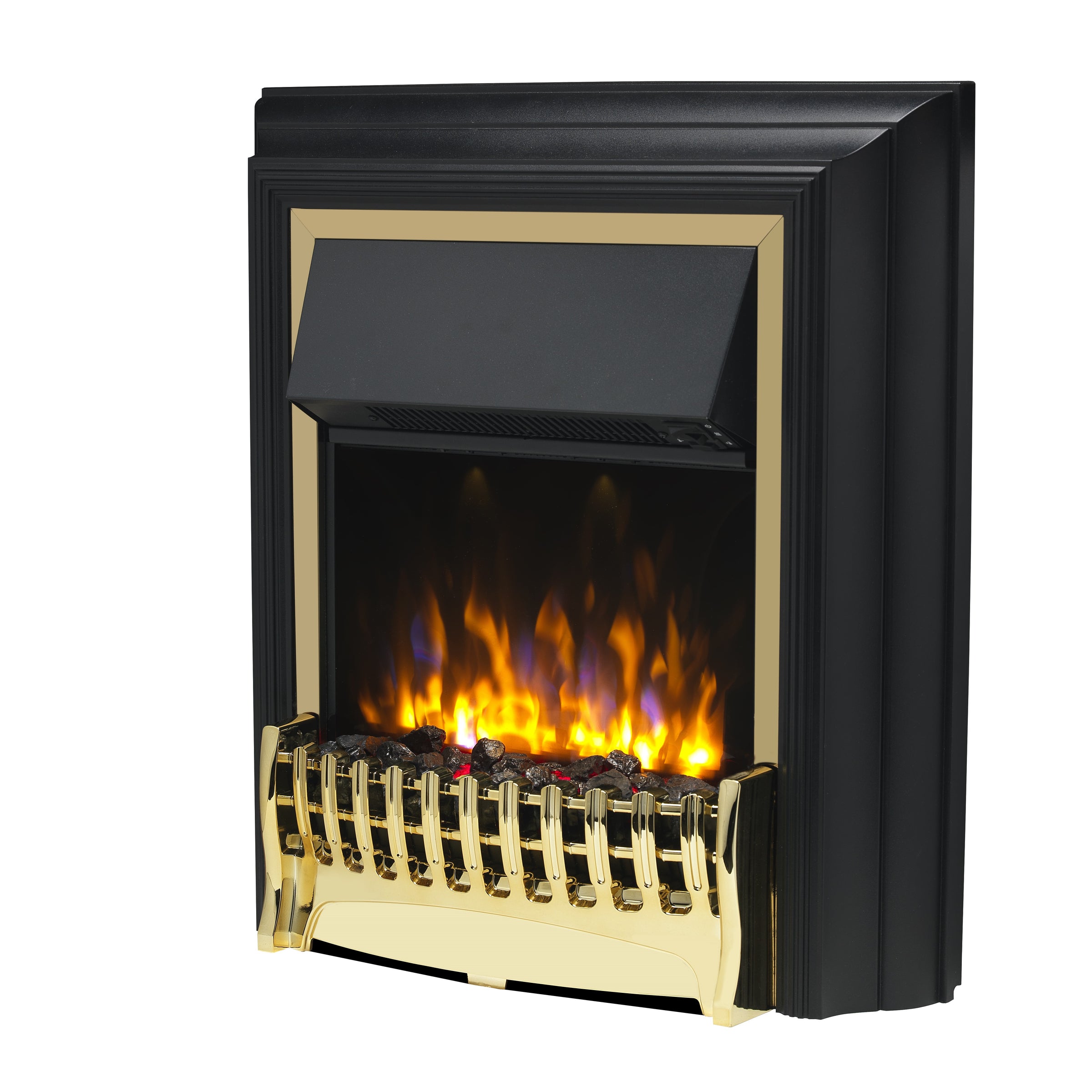 Dimplex Kingsley Deluxe 2kW Electric Inset Stove Brass, Optiflame — GR8 ...
