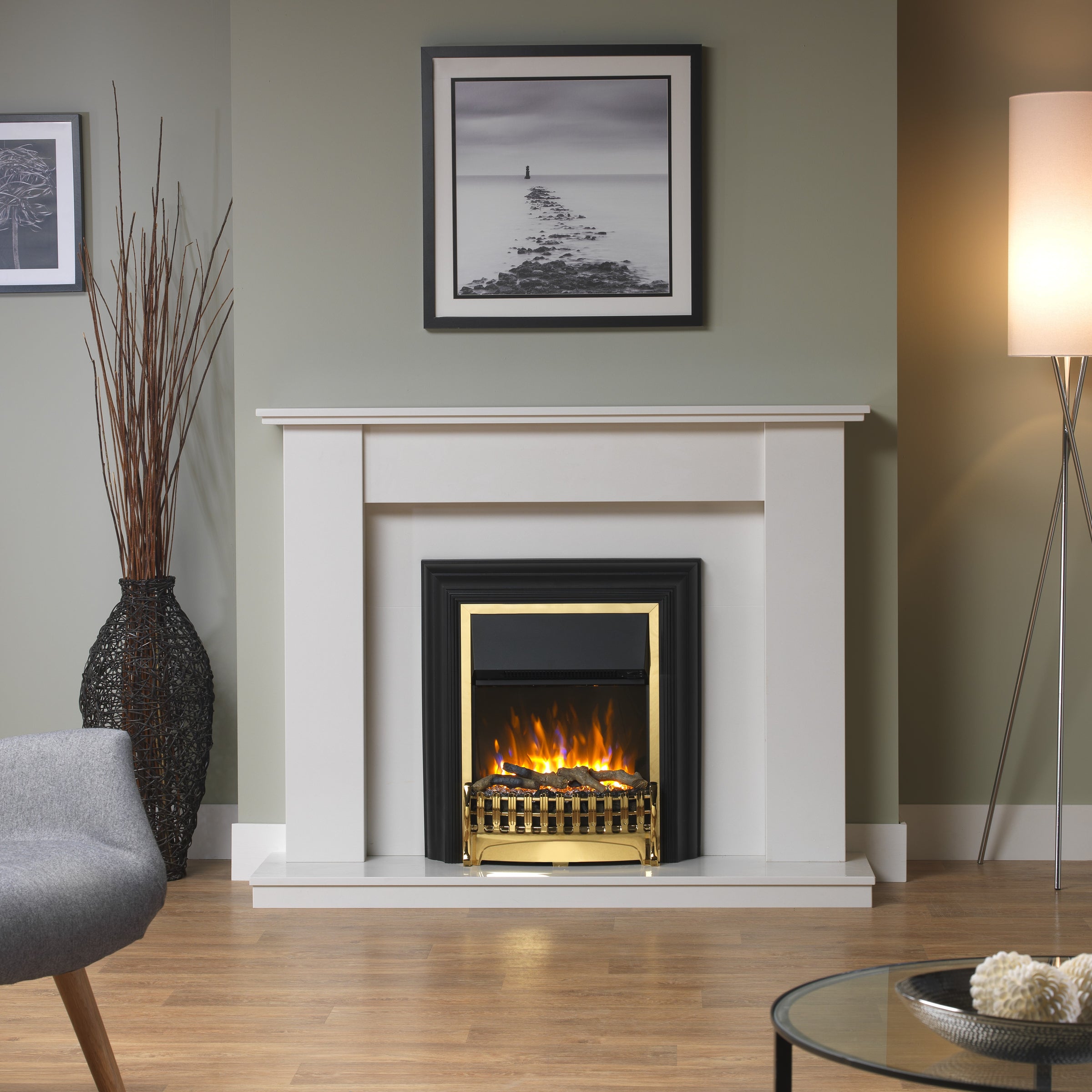 Dimplex Kingsley Deluxe 2kW Electric Inset Stove Brass, Optiflame — GR8 ...