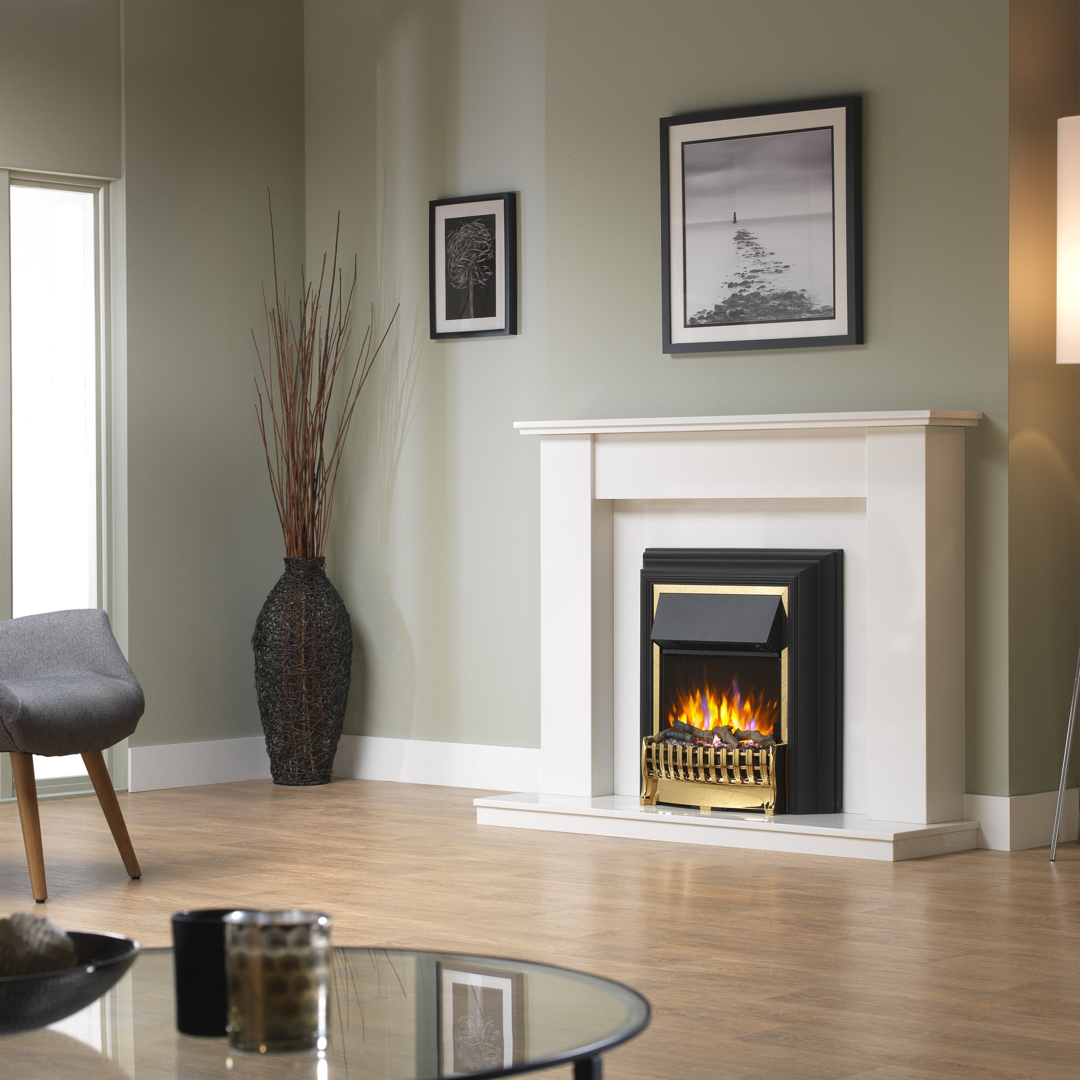 Dimplex Kingsley Deluxe 2kW Electric Inset Stove Brass, Optiflame — GR8 ...