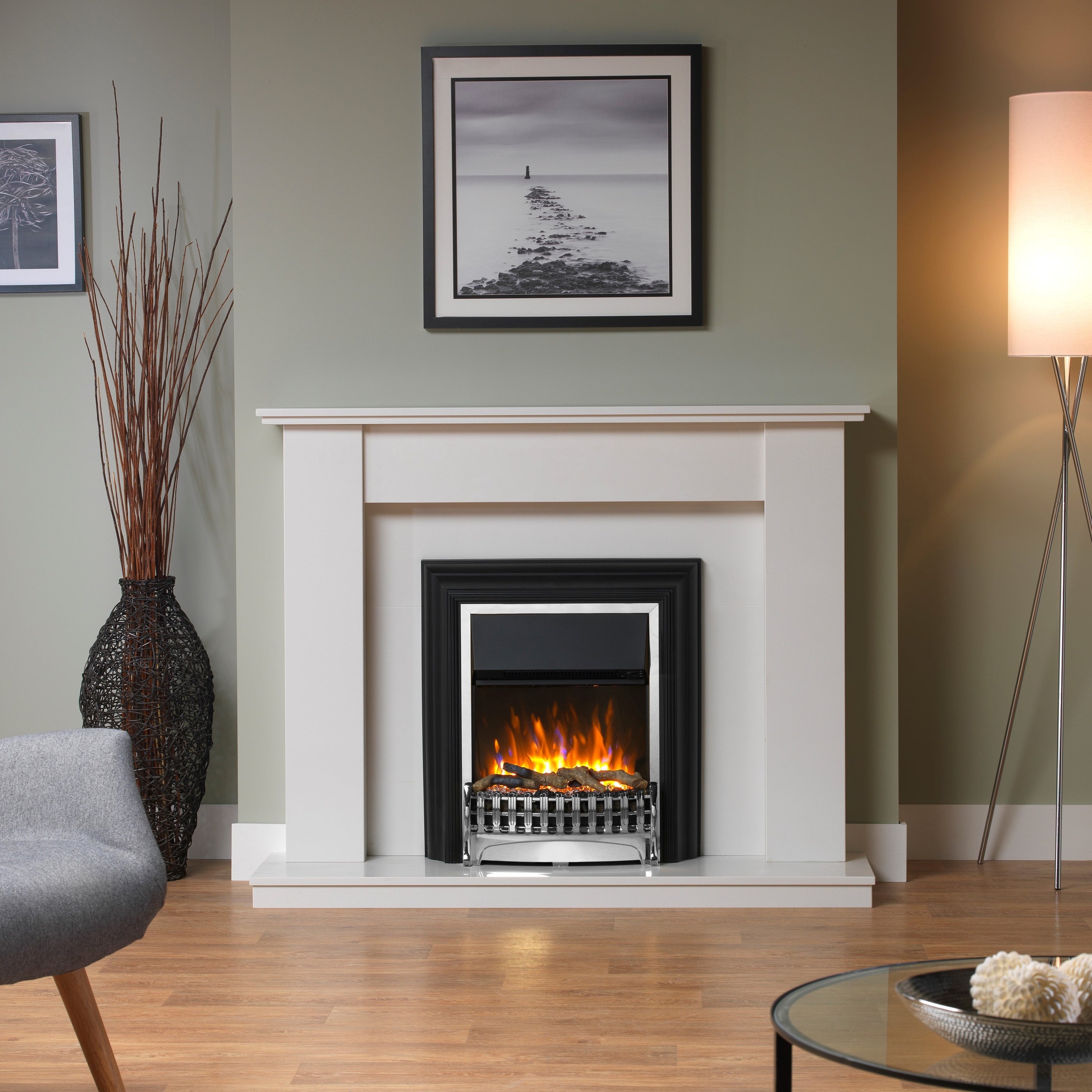 Dimplex Kingsley Deluxe 2kW Electric Inset Stove Chrome, Optiflame ...