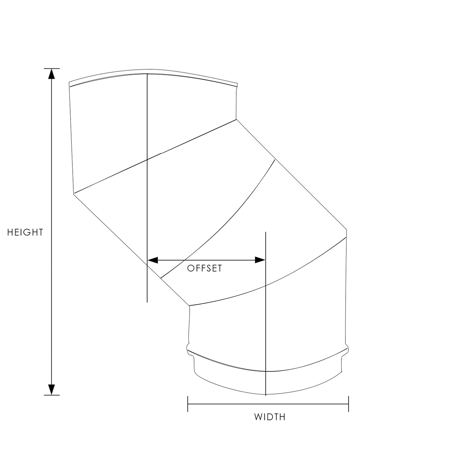 6 Inch 160mm Offset Twin Wall Kit Stainless Steel — GR8 Fires