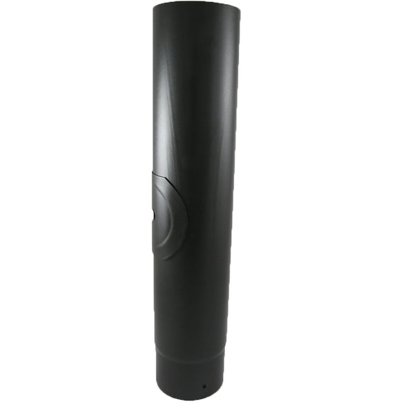 0.5m Straight 5 inch Black Flue Section With Door — GR8 Fires