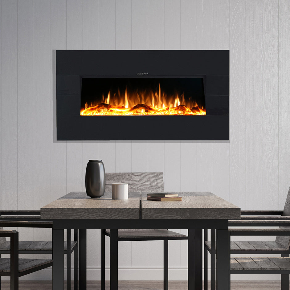 Ezee Glow Mini Zara Black Wall Mounted Electric Fire — GR8 Fires