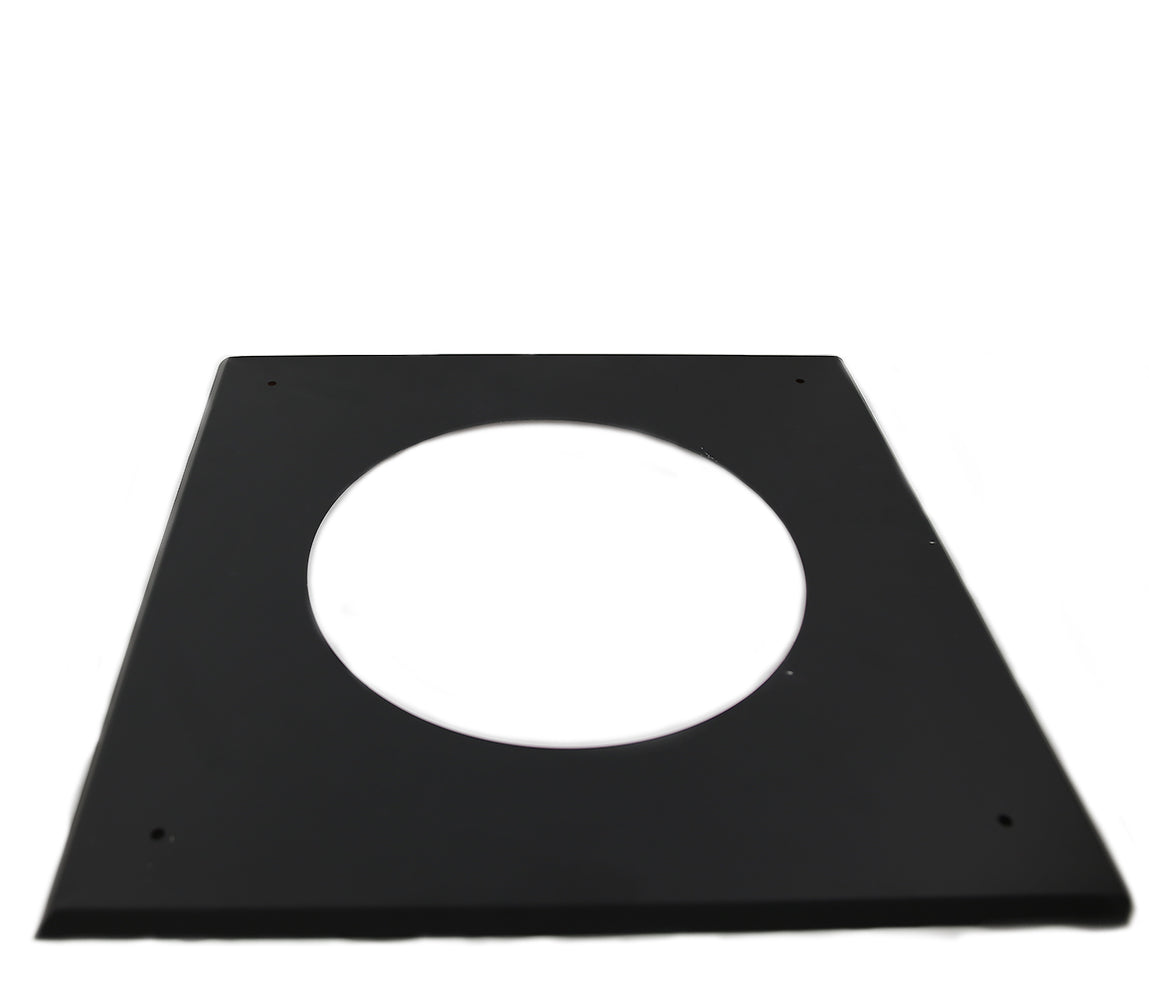 5 inch Black Twin Wall Flat Ceiling / Wall Plate — GR8 Fires